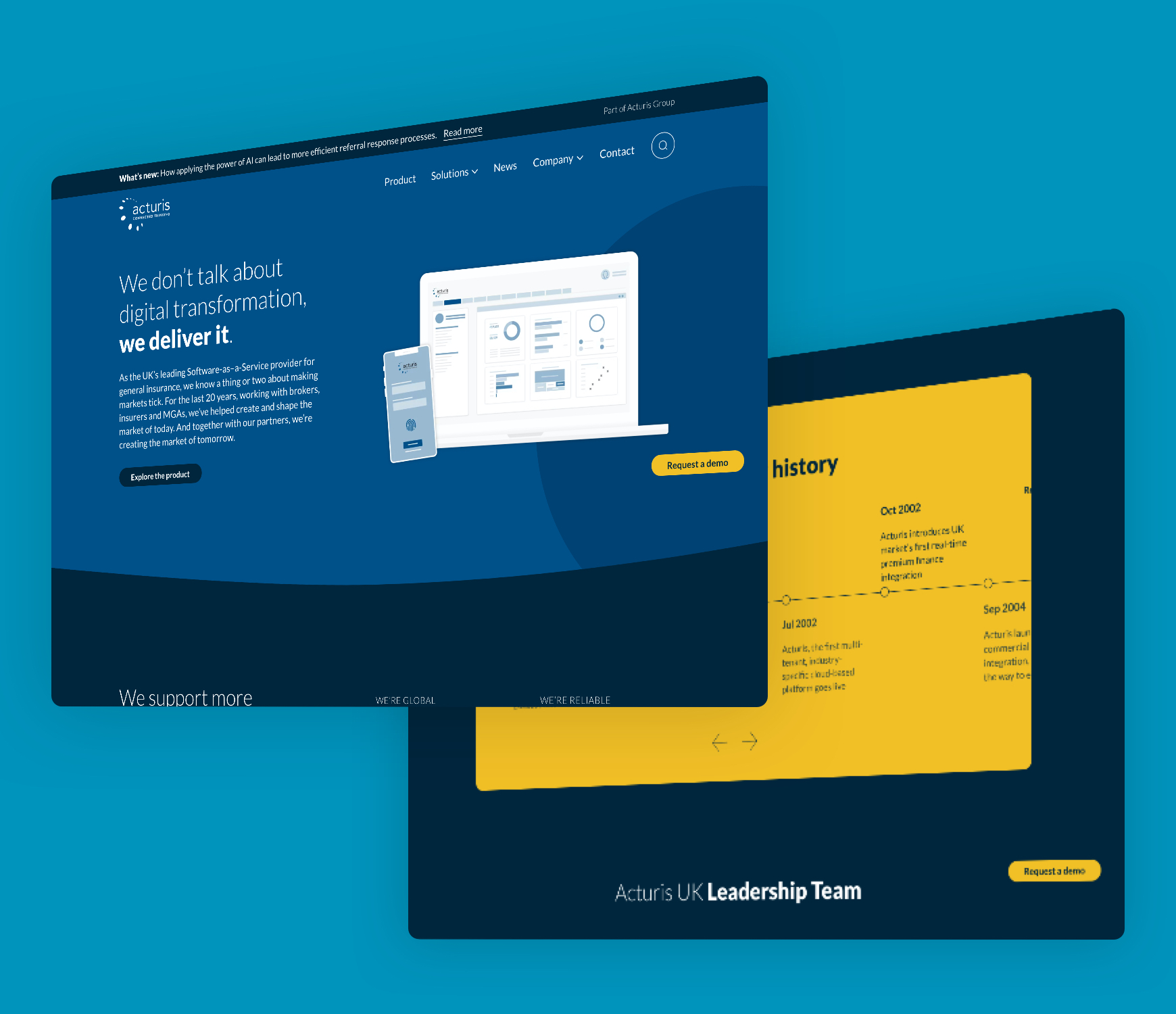 Acturis, a clean green website for a SAAS product by Wholegrain Digital